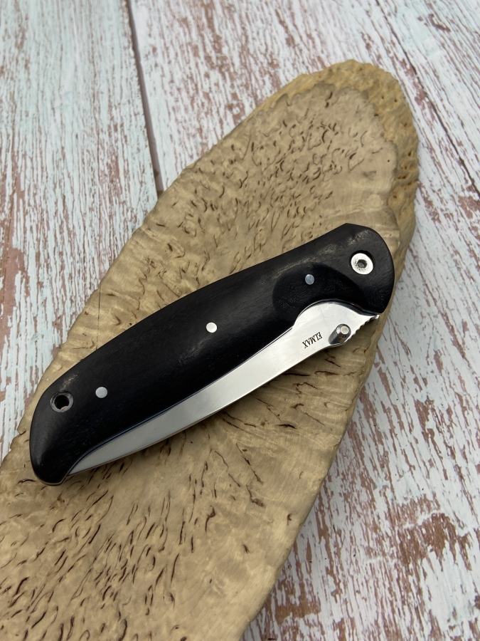 Складной нож "Корвет" сталь Elmax рукоять черный граб с клипсой (для ...